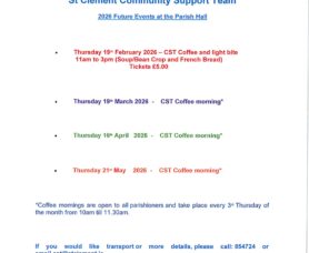 St Clement Community Support Team Future Events | Parish of St Clement